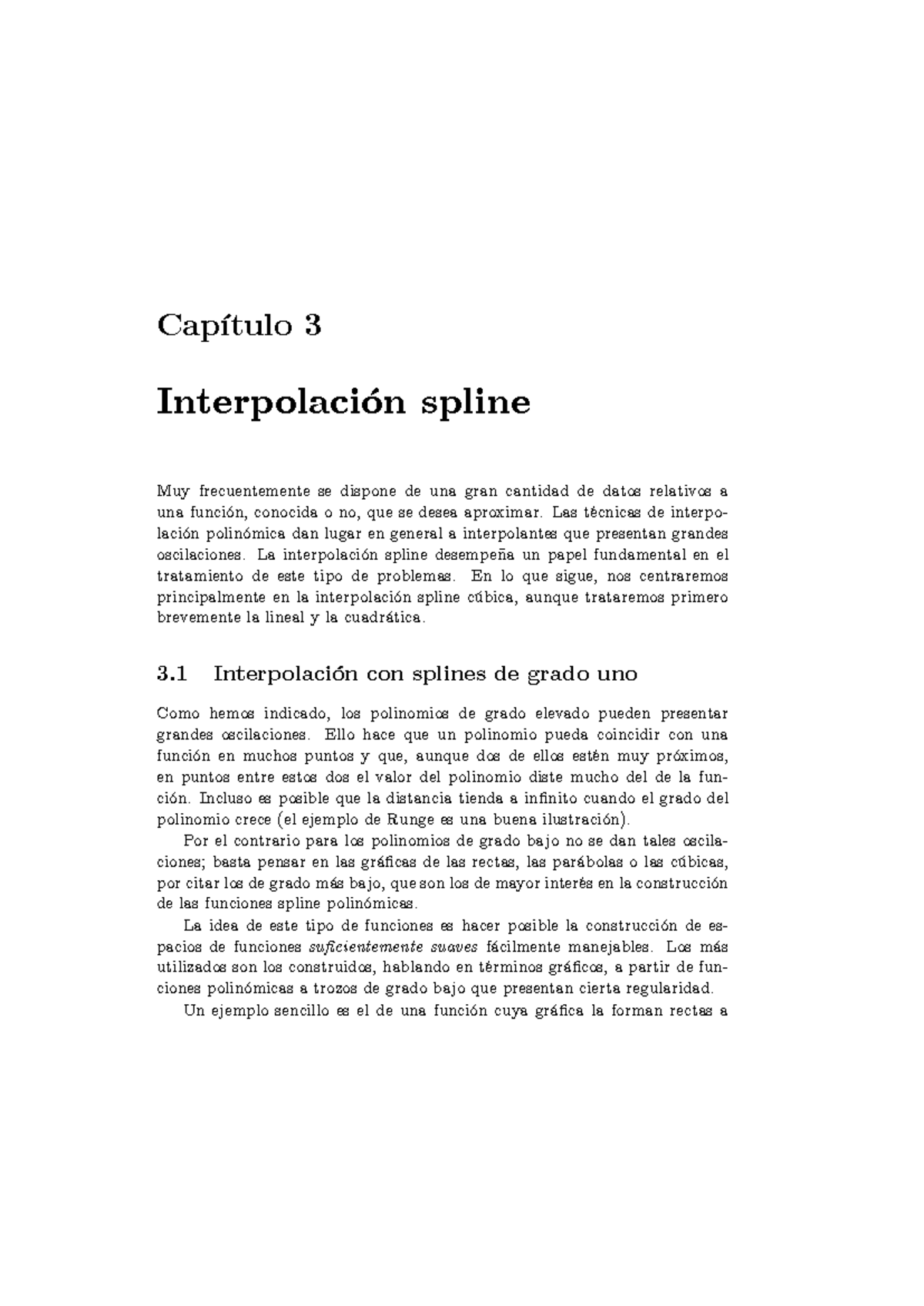 Auxiliar 6 Interpolacion Splines Cubicas - Capítulo 3 Interpolación ...