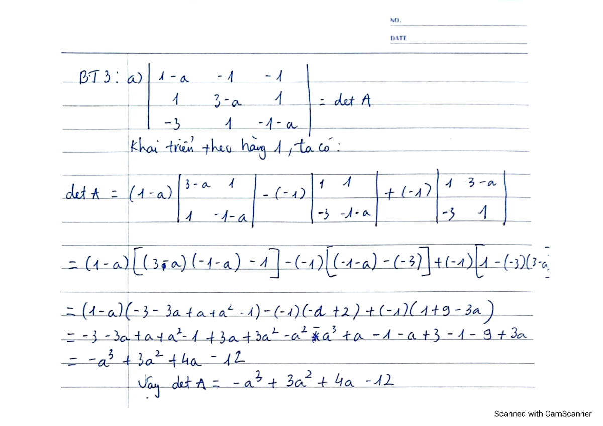 Bài 3 - Giáo trình đại số tuyến tính - Cách giải 1 số bài tập DSTT - NO ...