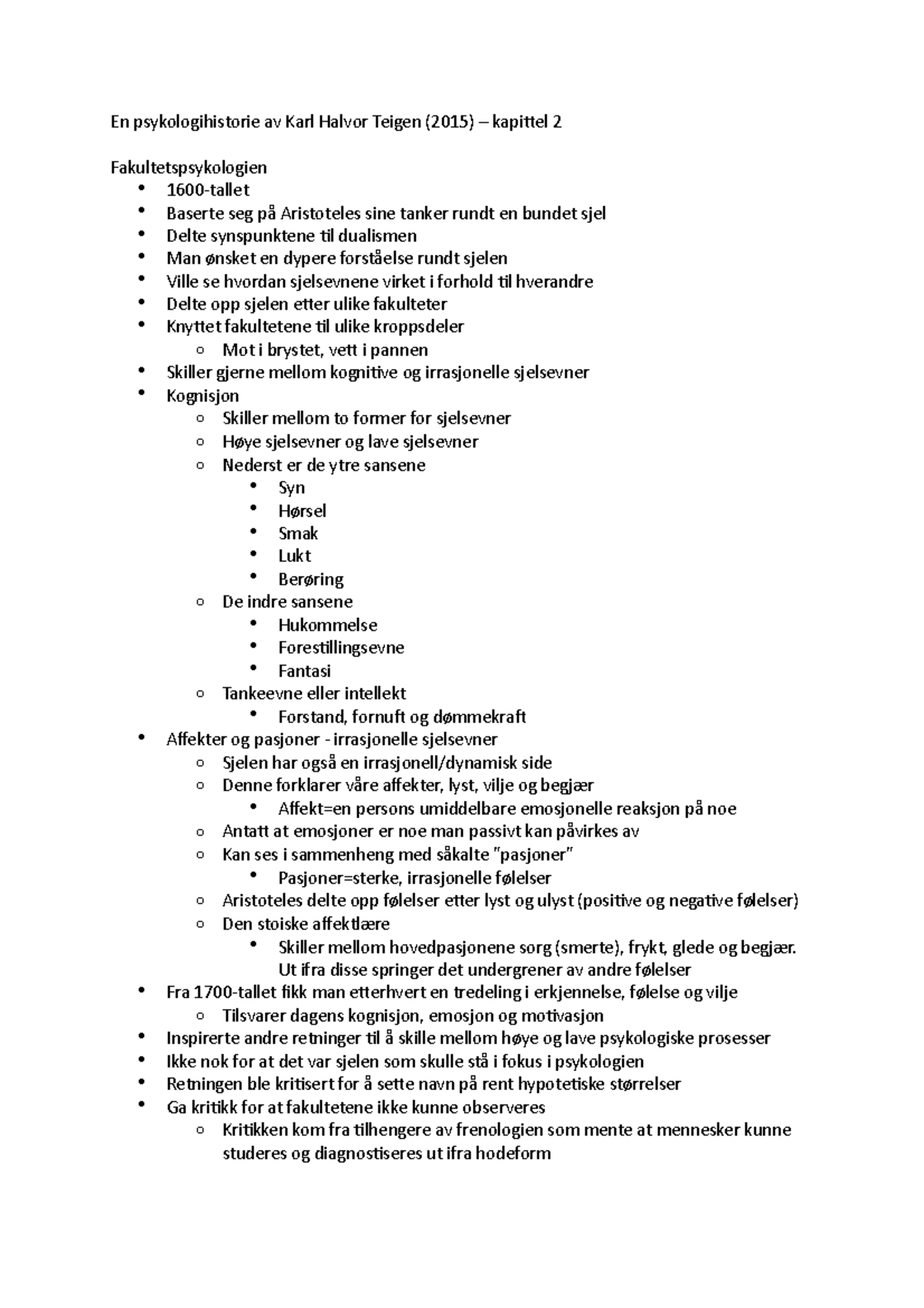 En psykologihistorie kapittel 2 Fakultetspsykologien - En psykologihistorie av Karl Halvor ...