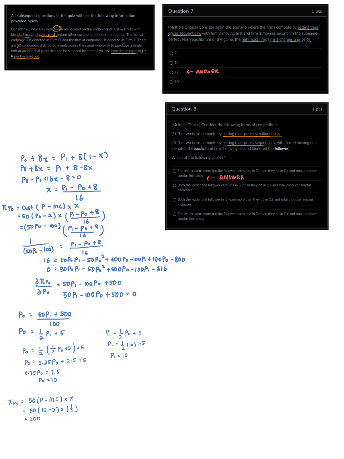 Quiz 7 - Weekly Quiz - ECON20005 - Studocu