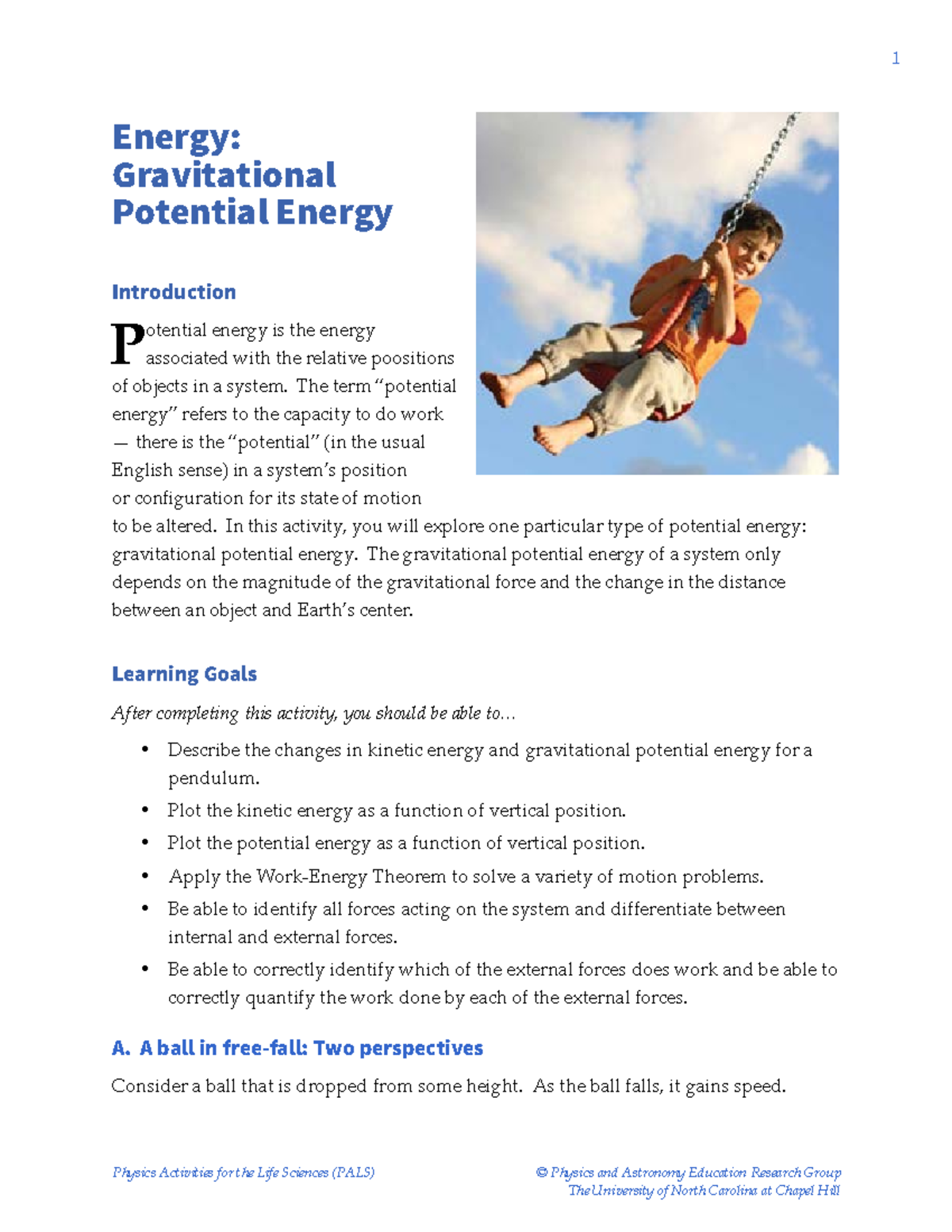 114-17 Potential Energy - Physics Activities for the Life Sciences ...