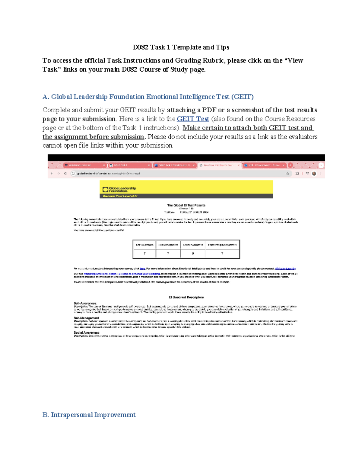D082 Task 1 Template and Tips PASSED - D082 Task 1 Template and Tips To access the official Task ...