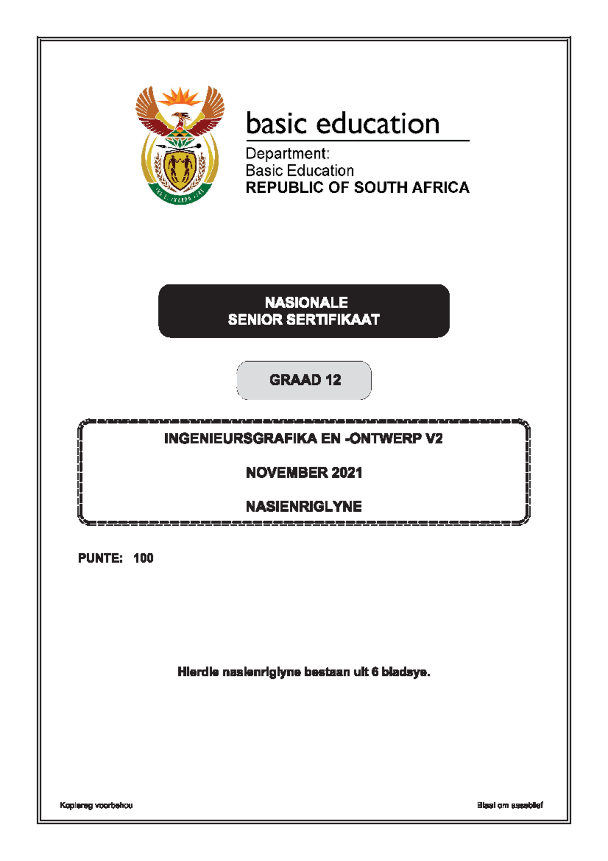 Engineering Graphics & Design P2 Nov 2021 MG Afr - basic education Department: Basic Education ...