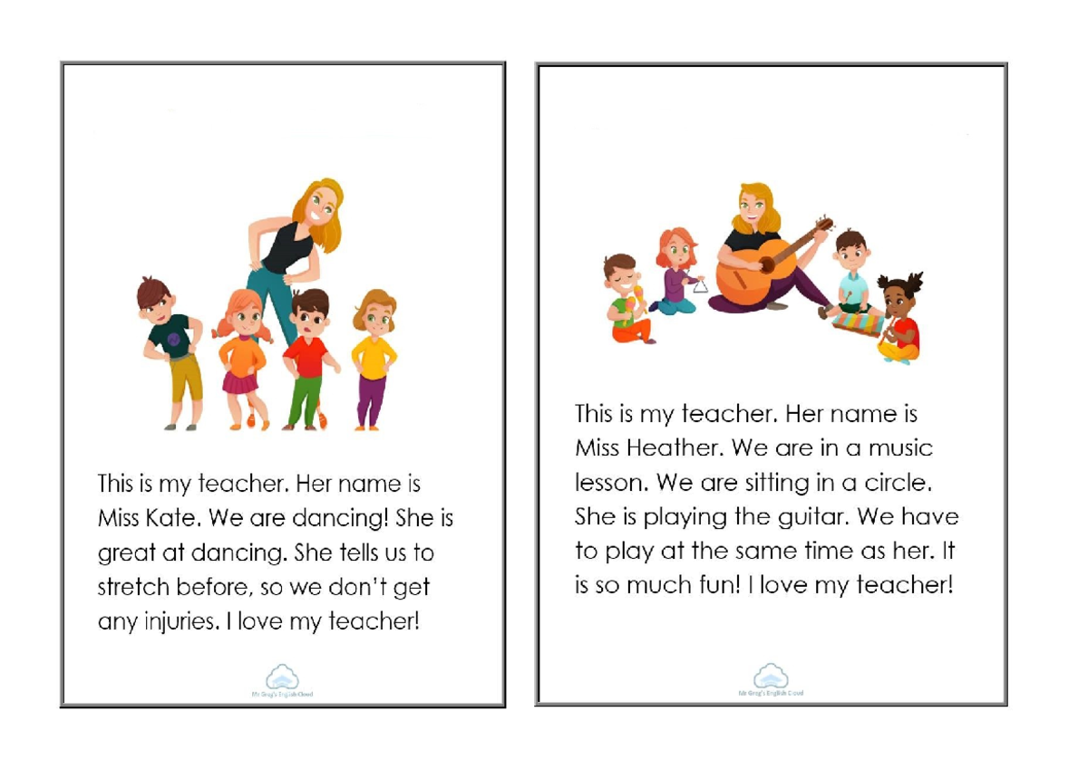Stories - This is my teacher. Her name is Miss Heather. We are in a ...