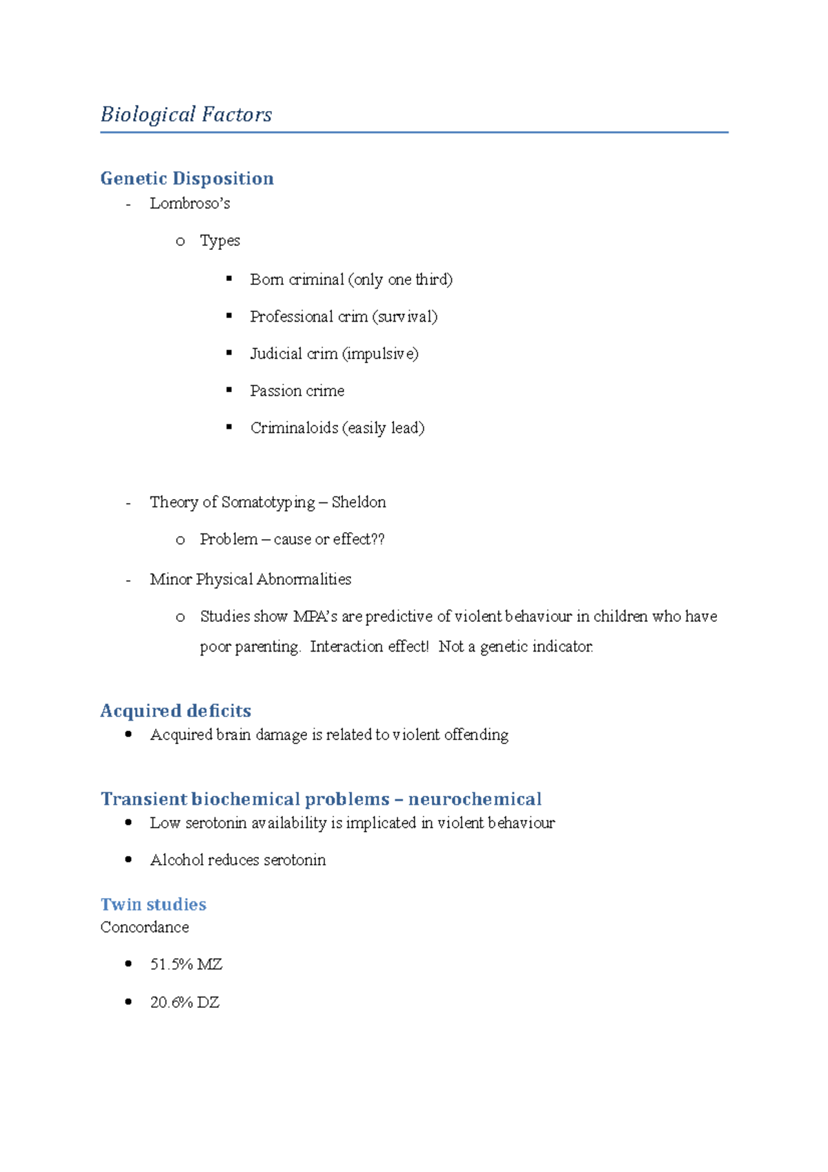 Topic 2 - Biological Factors. Eynsenck - Biological Factors Genetic ...