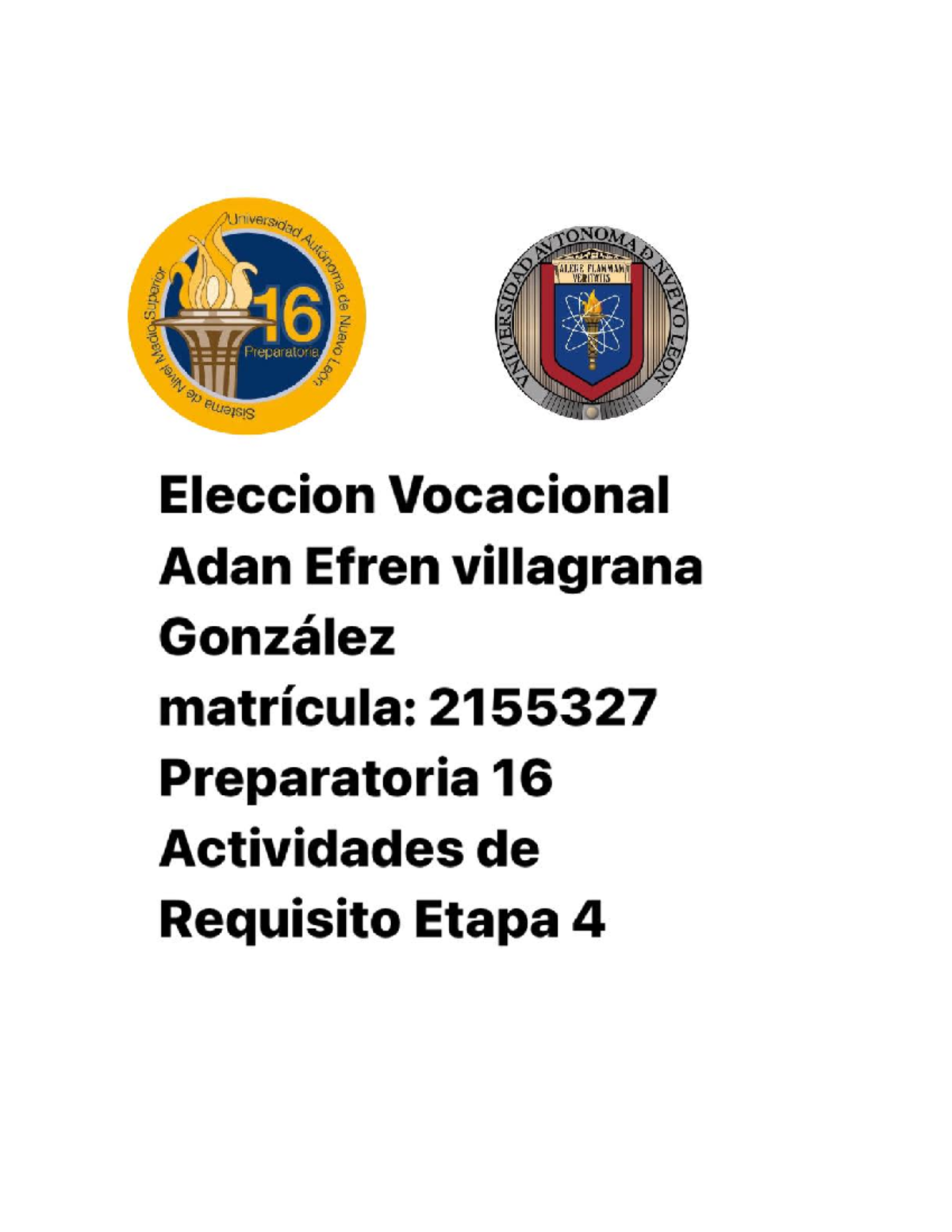 Requisitos etapa 4 - Eleccion vocacional - Studocu