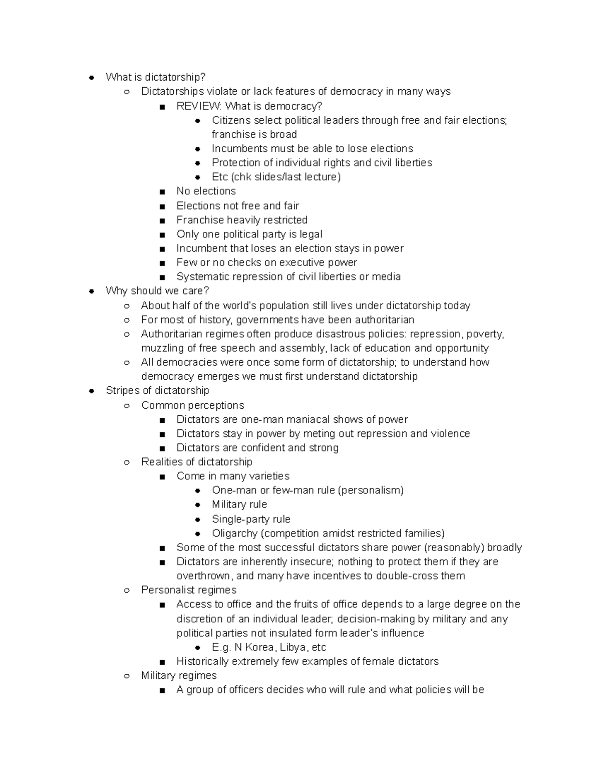 Class 5: Dictatorship - Definitions and Origins - What is dictatorship ...