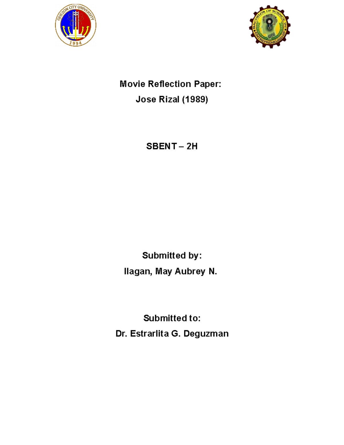 Movie Reflection Paper About JOSE Rizal - Movie Reflection Paper: Jose ...
