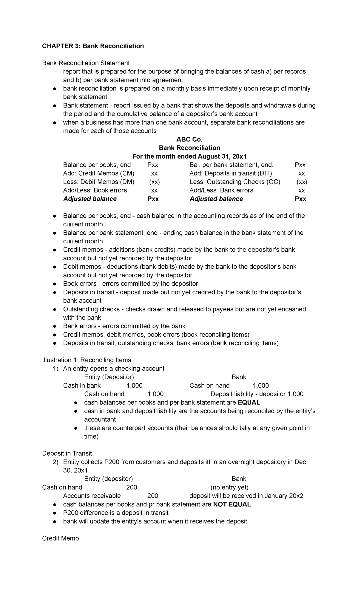 Chapter 3 - Bank Reconciliation - CHAPTER 3: Bank Reconciliation Bank ...
