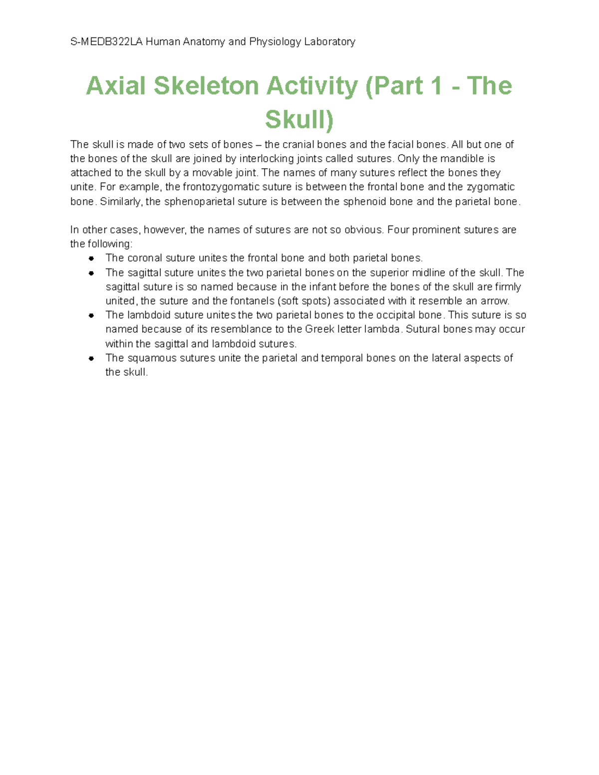 Enabling Assessment 3 - Answer guide about Axial Skeleton Activity Prof ...
