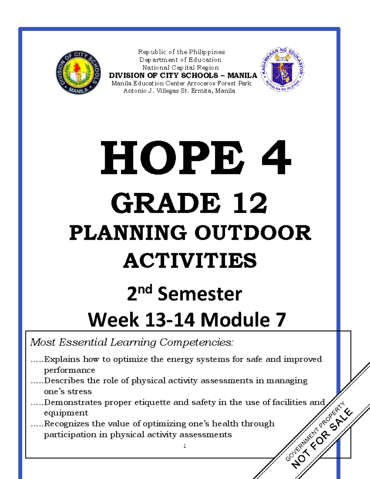 HOPE-4-Mod7 - dont use this - Republic of the Philippines Department of ...
