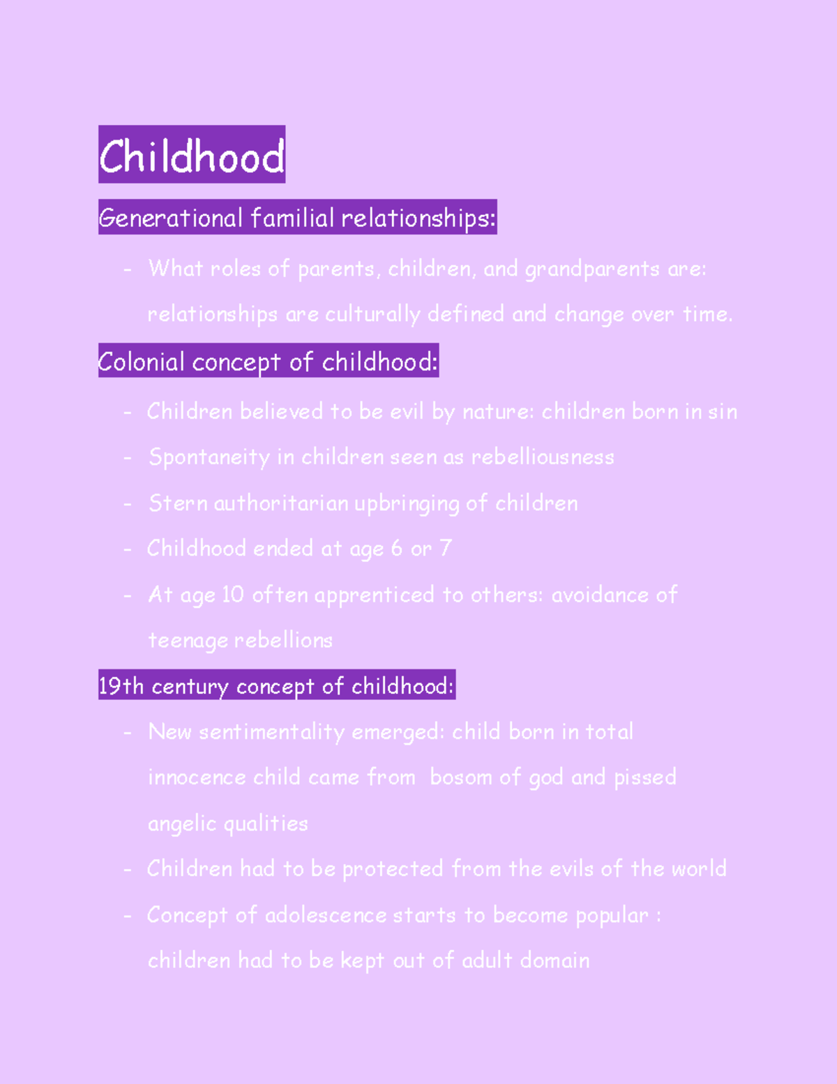 HDFS WO 11 8 - hdfs 201 lecture notes - Childhood Generational familial ...