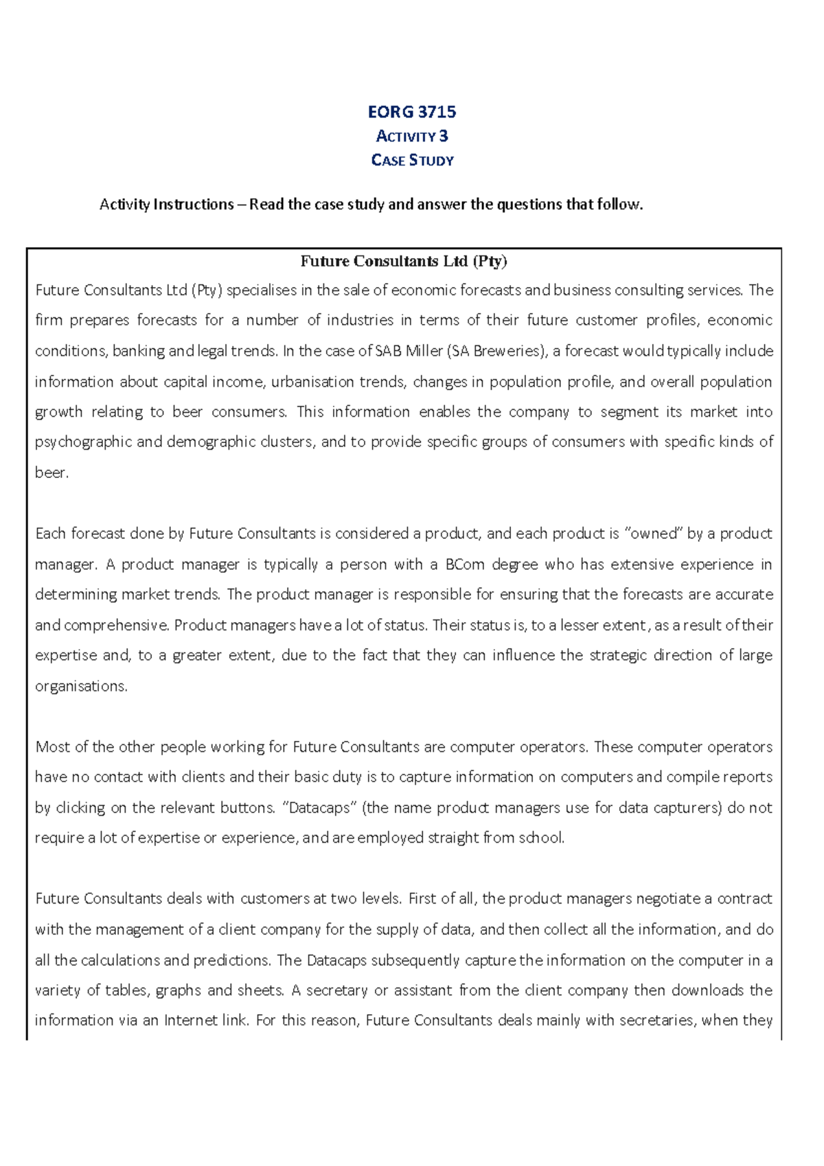 EORG 3715 Activity 3 (2022) - EORG 3715 ACTIVITY 3 CASE STUDY Activity ...