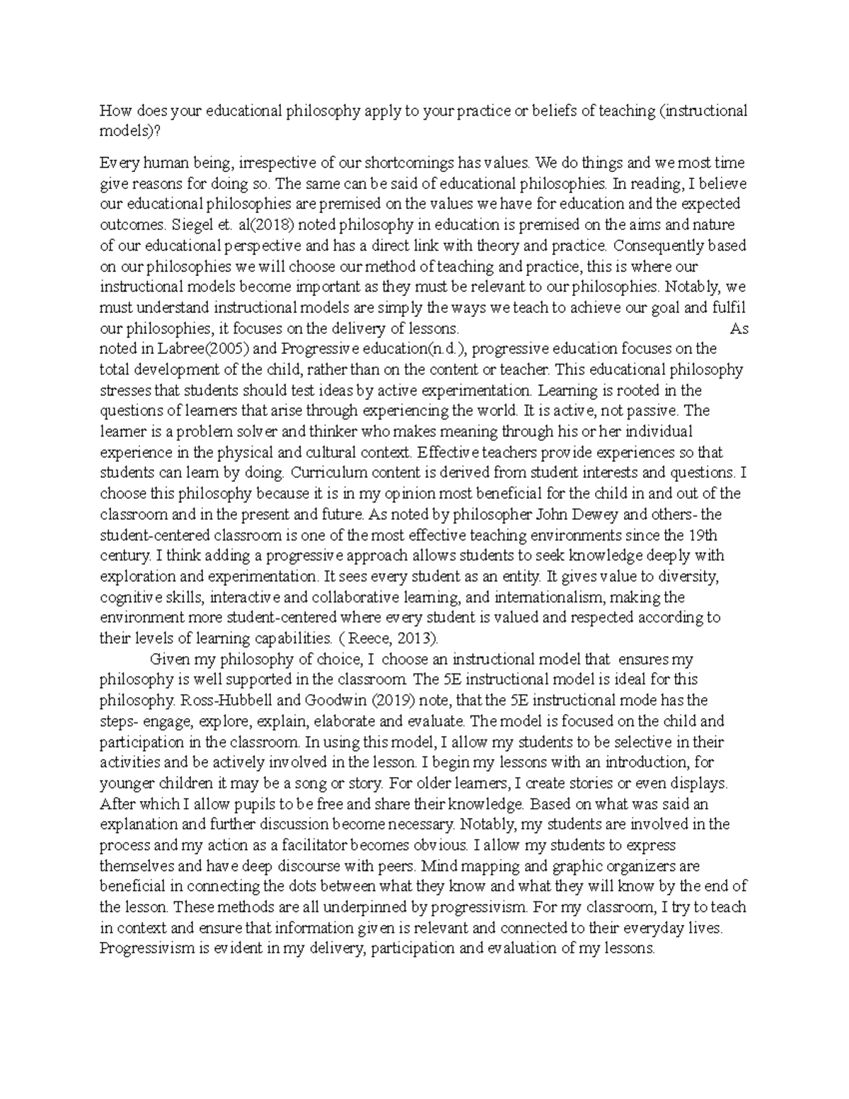WK3 Portfolio- Instructional model and philosopies - How does your ...