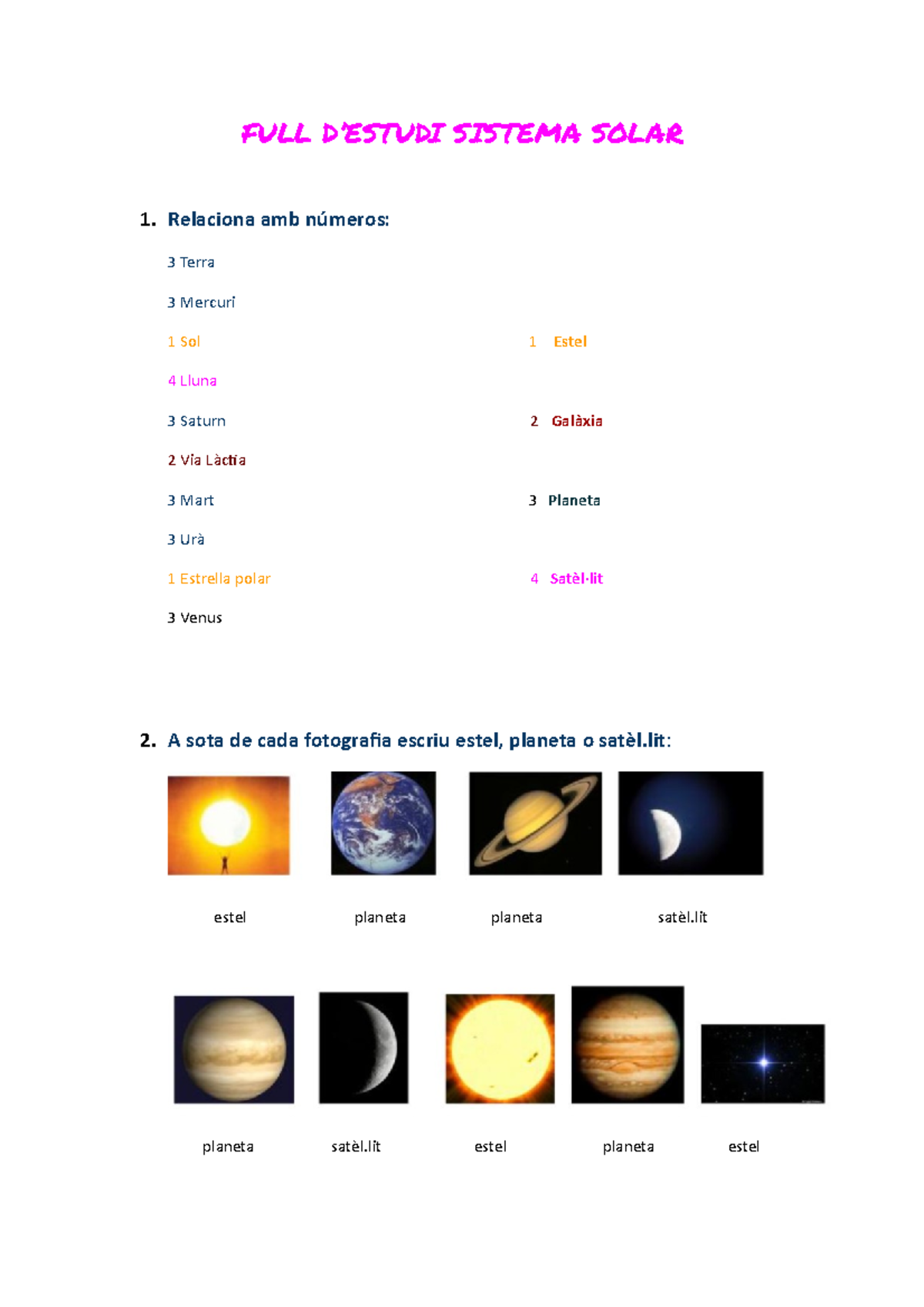 Correcció FULL D’ Estudi Sistema Solar - FULL D’ESTUDI SISTEMA SOLAR 1 ...