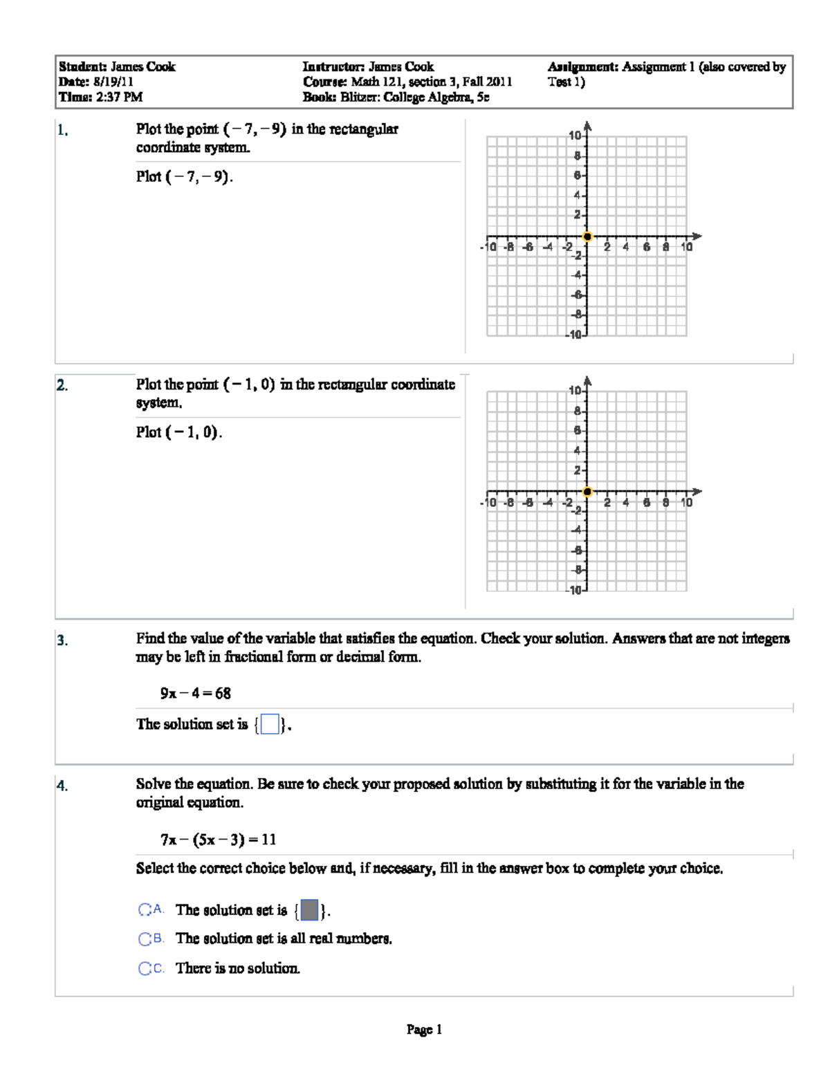 Verplichte opgaven - Assignment 1 - A. B. C. A. B. C. A. B. A. B. A. B ...