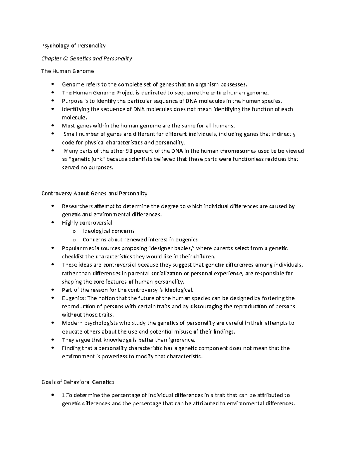 PP Chapter 6 - Lecture notes 5 - Psychology of Personality Chapter 6 ...