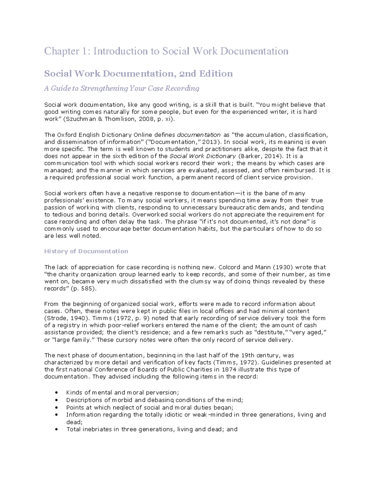 Sw Doc sample chapter - Lesson - Chapter 1: Introduction to Social Work ...