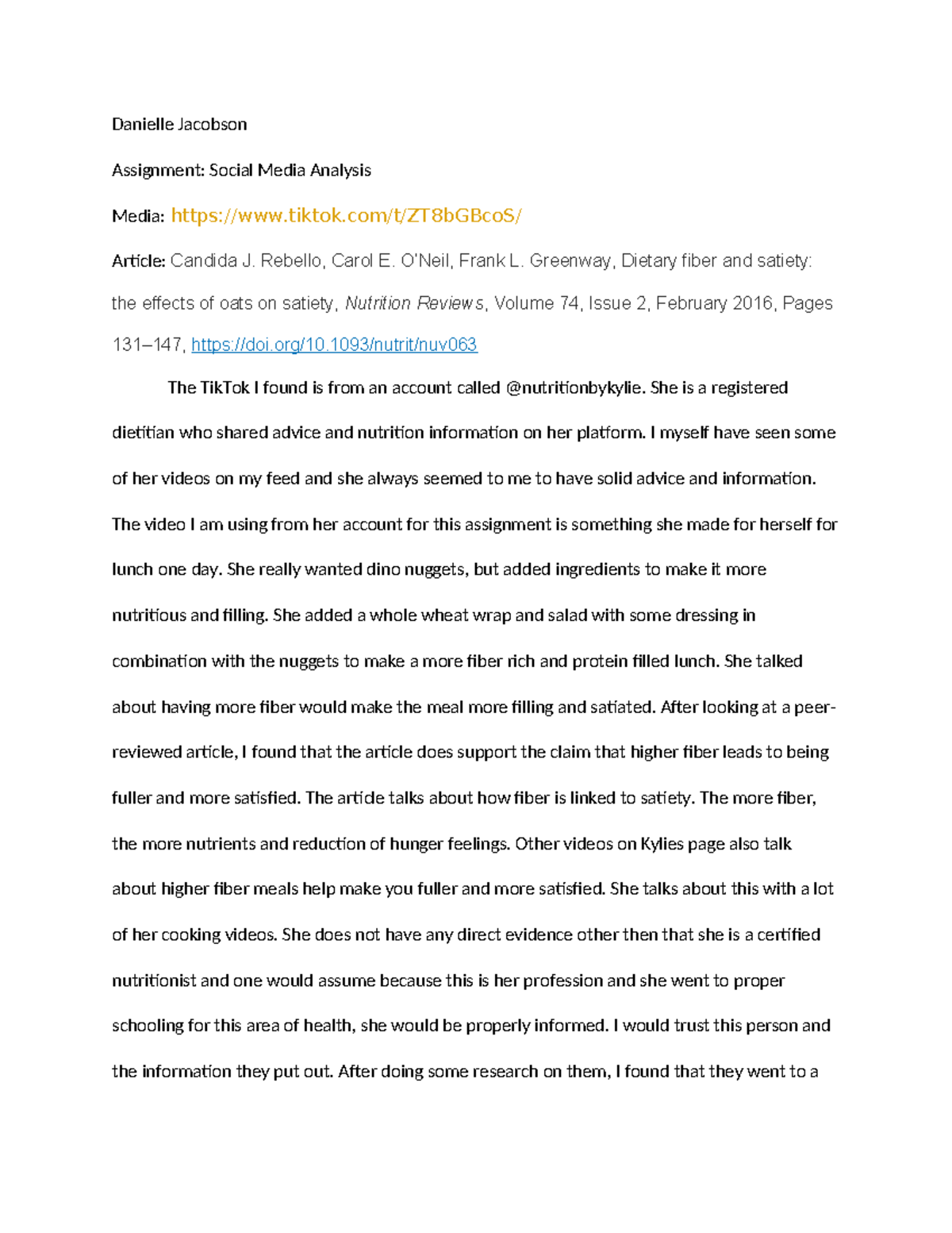 Assignment- Social Media Analysis - Danielle Jacobson Assignment ...