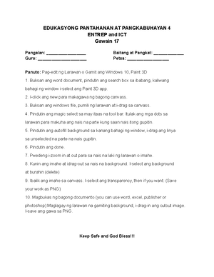 Entrep-ICT WS1-9 - EPP ICT Grade 4 - ENTREP at ICT Gawain 1 Pangalan ...