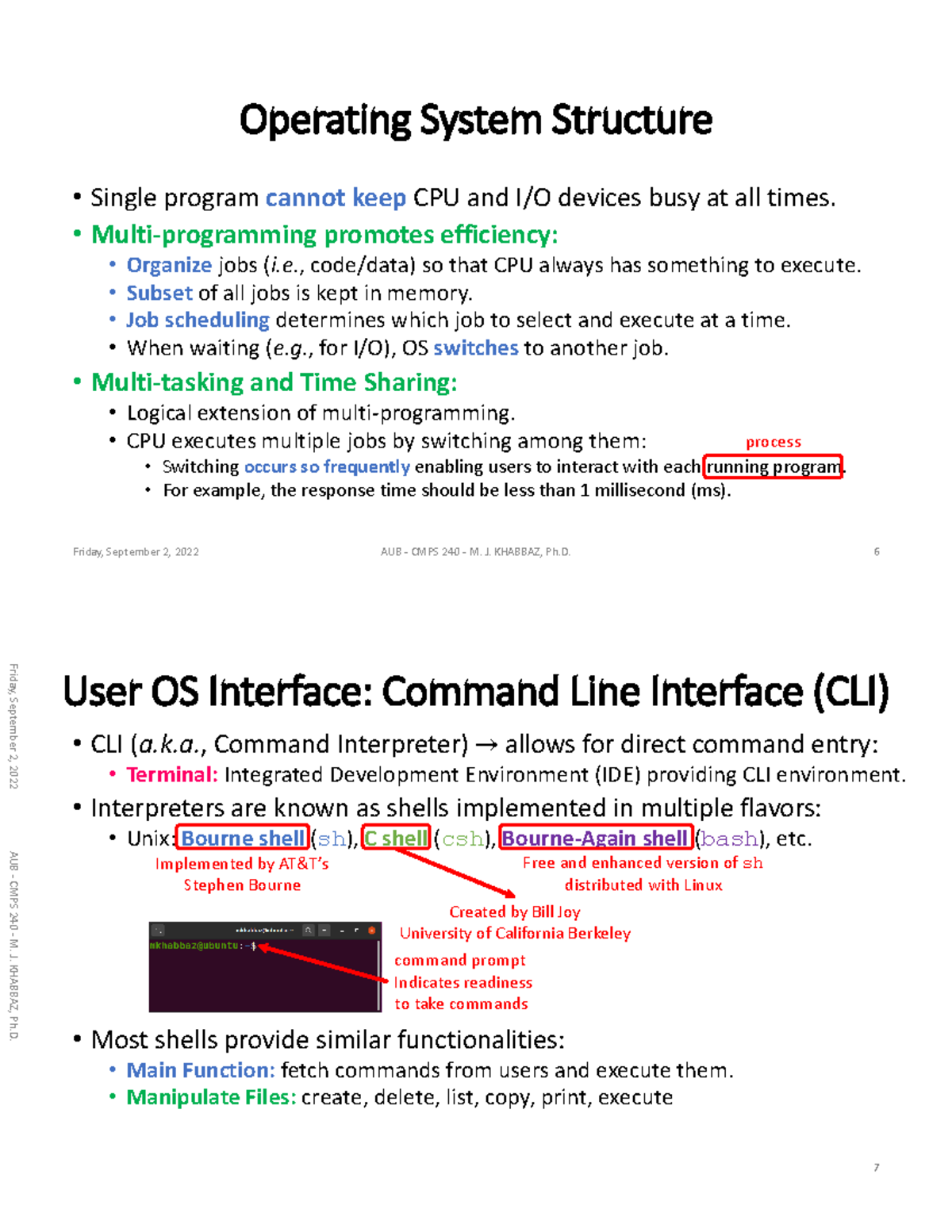 CMPS 240 - intro Operating Systems - Operating System Structure Single ...