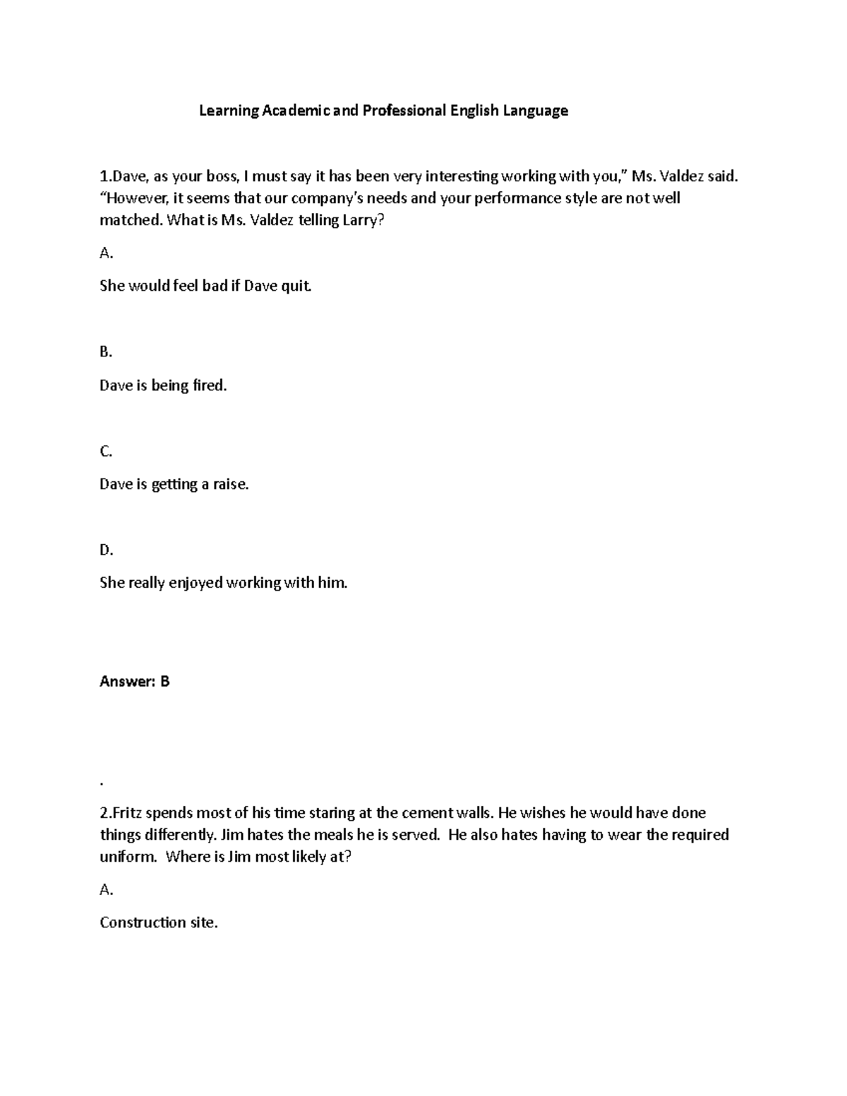 Learning Academic and Professional Eng. Lang - Learning Academic and ...