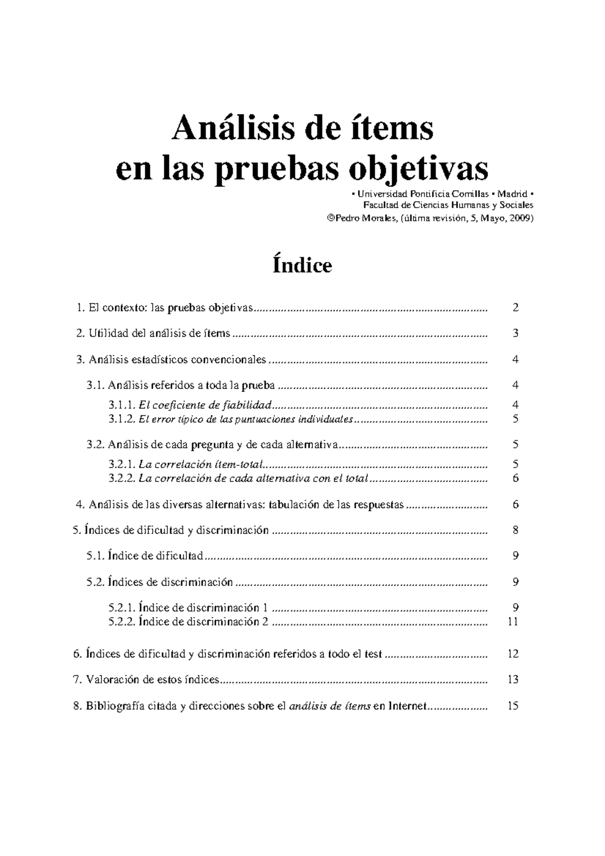 Analisis de items en las pruebas objetivas - Análisis de ítems en las pruebas objetivas ...