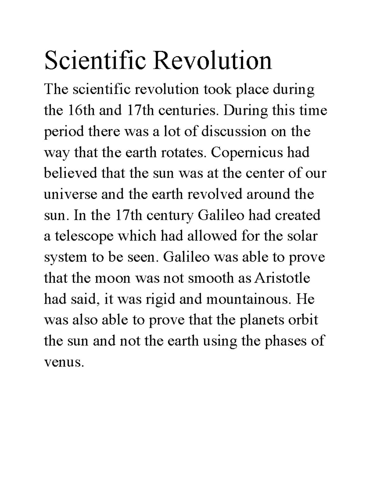 Scientific Revolution notes - Scientific Revolution The scientific ...