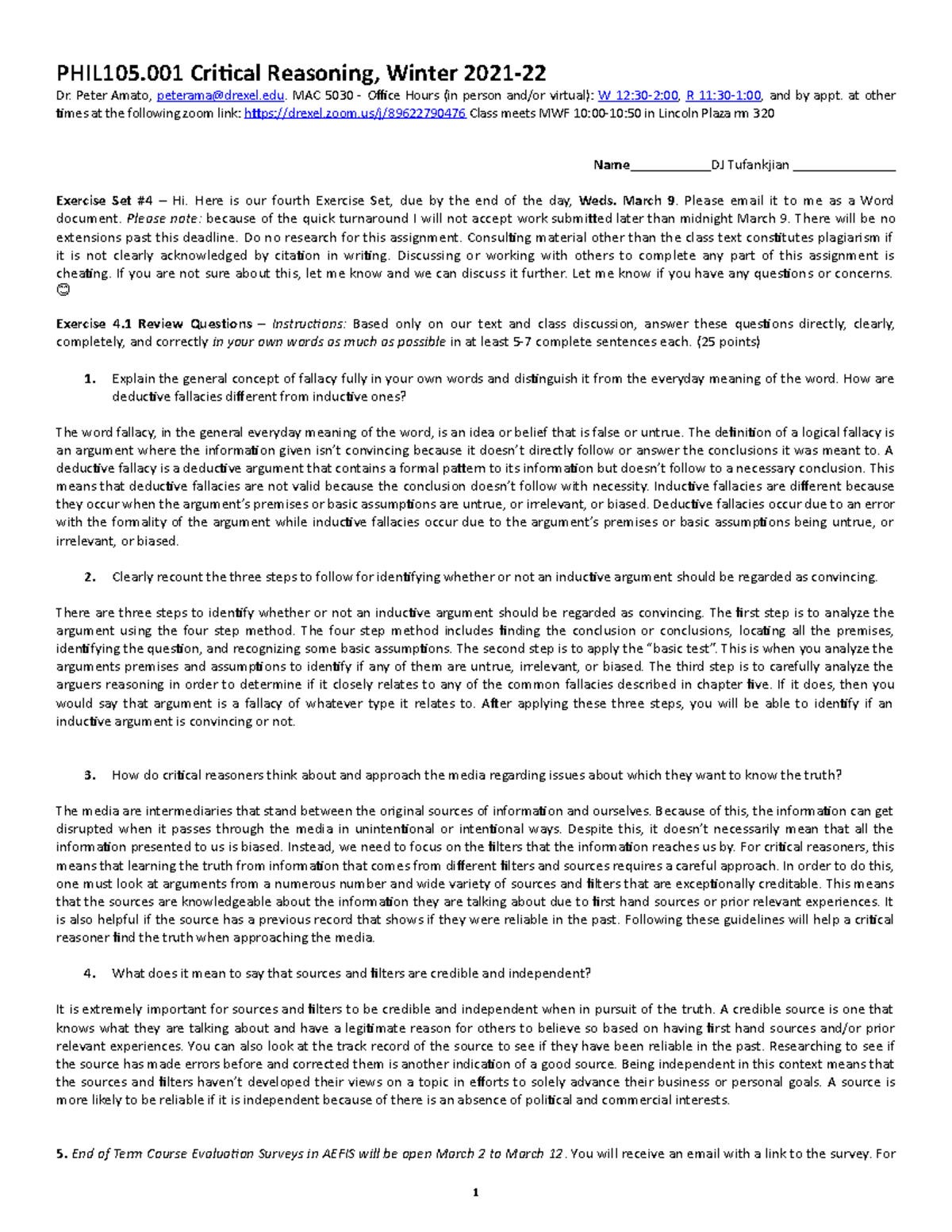 Exercise Set #4 001 copy - PHIL105 Critical Reasoning, Winter 2021- Dr ...