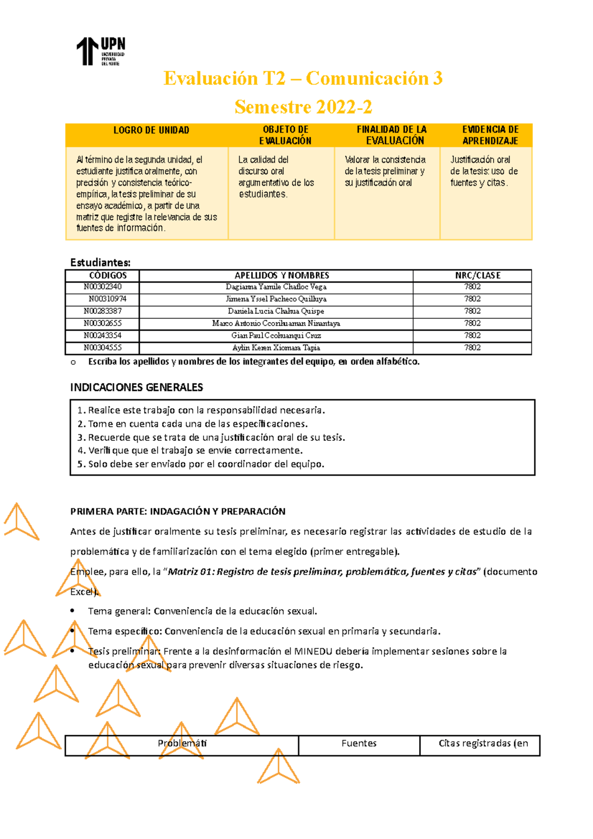 T2 Comunicación 3 2022 2 - Evaluación T2 – Comunicación 3 Semestre 2022- LOGRO DE UNIDAD OBJETO ...