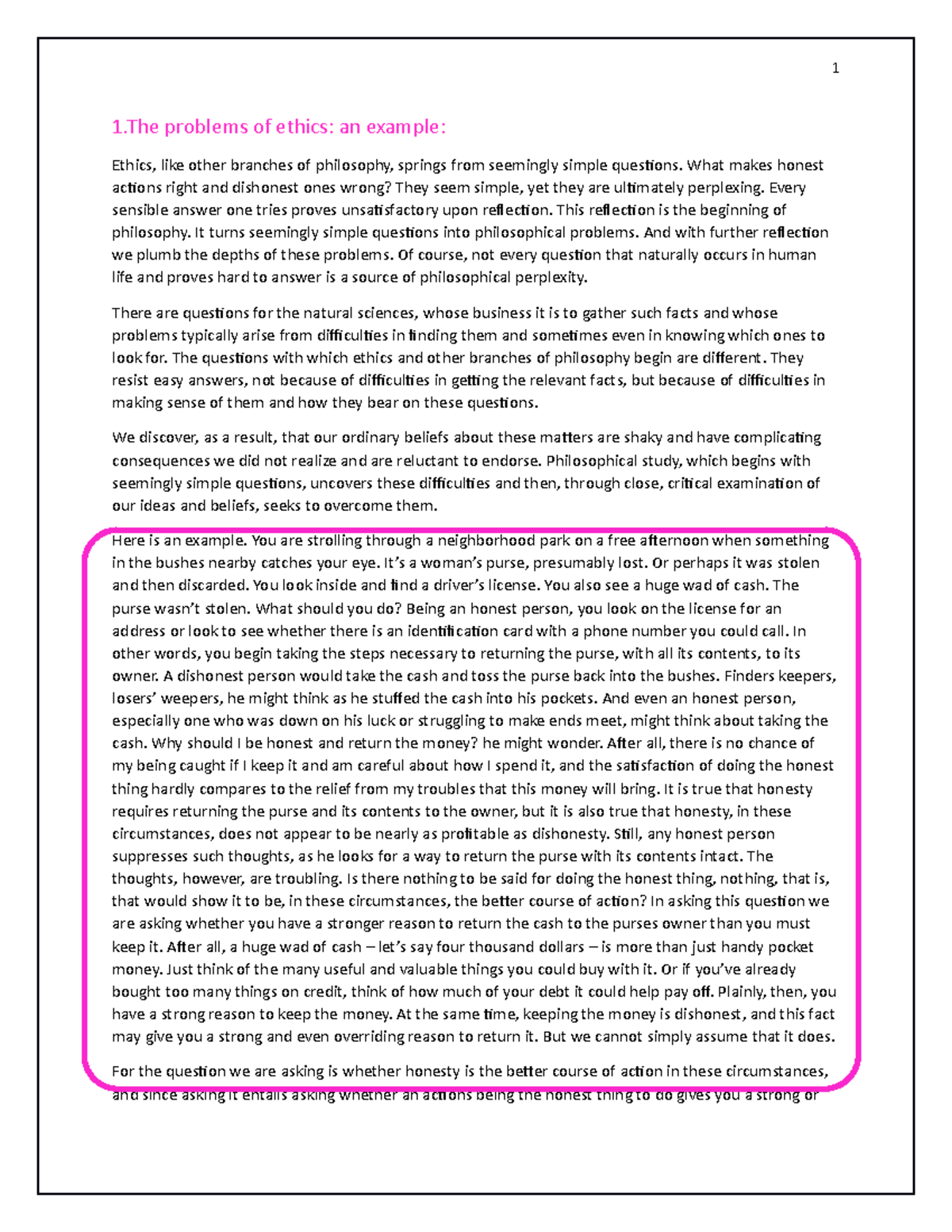 Ethics Notes - summaries of chapter 1 of John Deigh's book - 1 problems ...