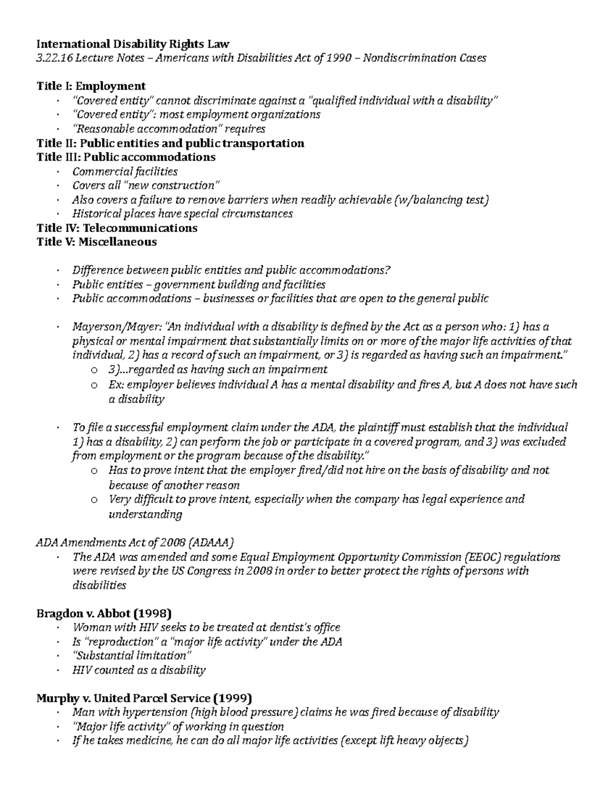 DIS 3.22 (L) Americans with Disabilities Act - International Disability ...
