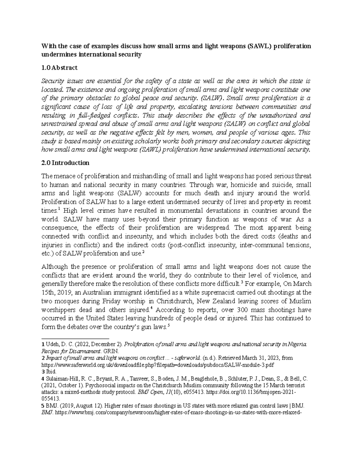 Small ARMS - the role of SWAL - With the case of examples discuss how ...