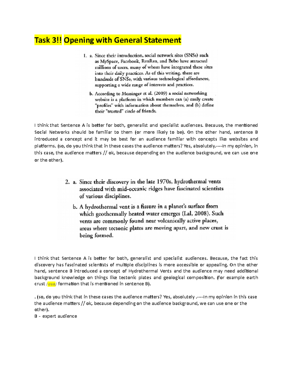 Task2 3,4,5,6 - Opening General Statement - Task 3!! Opening with ...