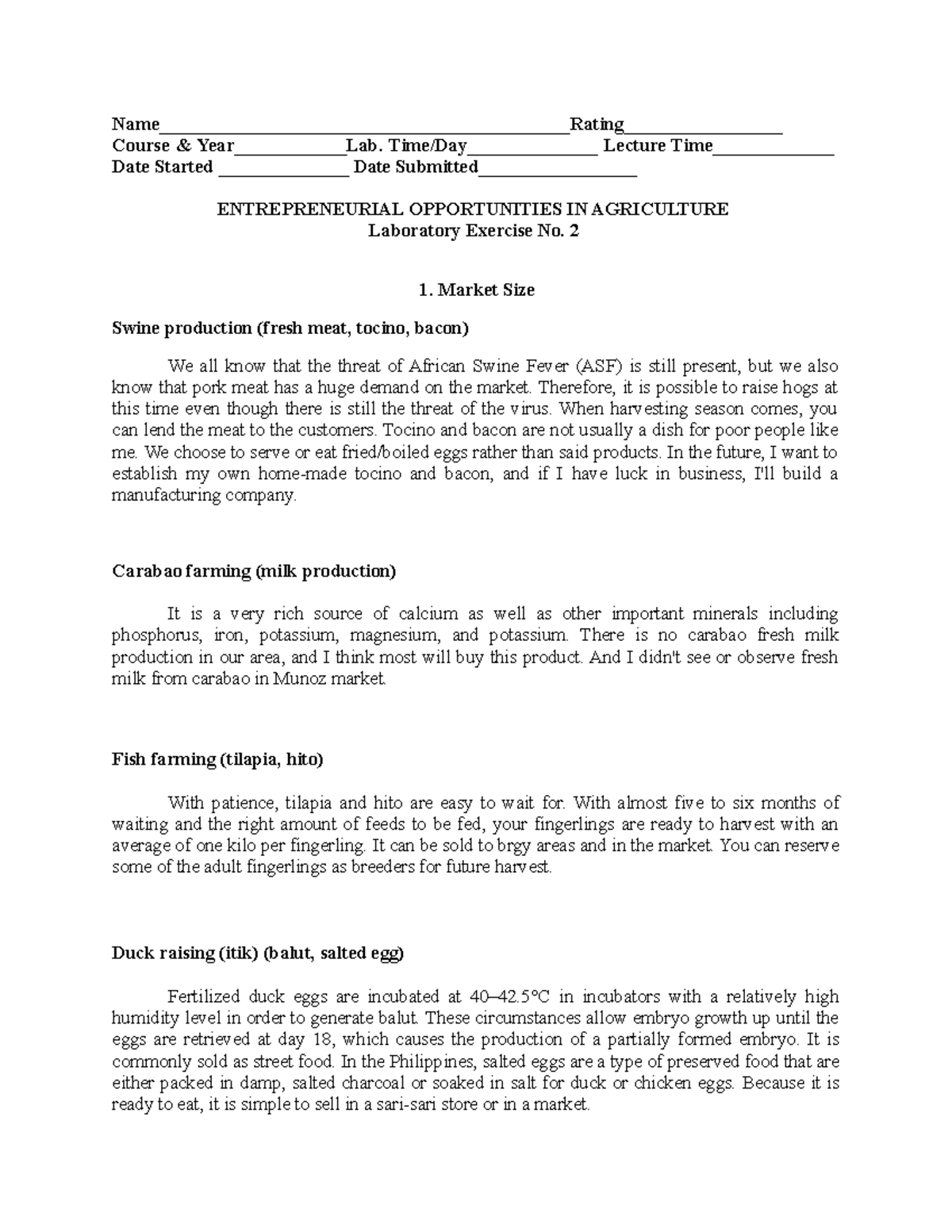 Lab Exercise No. 2 - for educational purposes - - Studocu