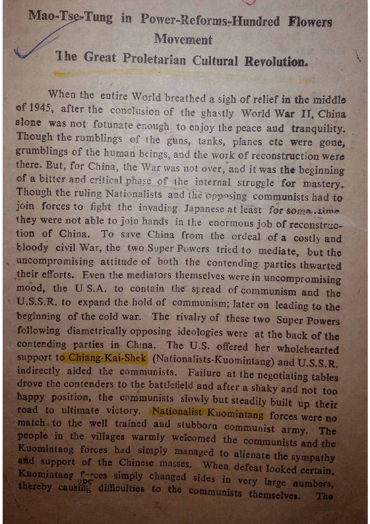 Chapter 1 THE Great Proletarian Cultural Revolution - History And ...