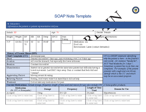 SOAP NOTE - Soap Noat for Plan assignments for patients - \cluster1 ...