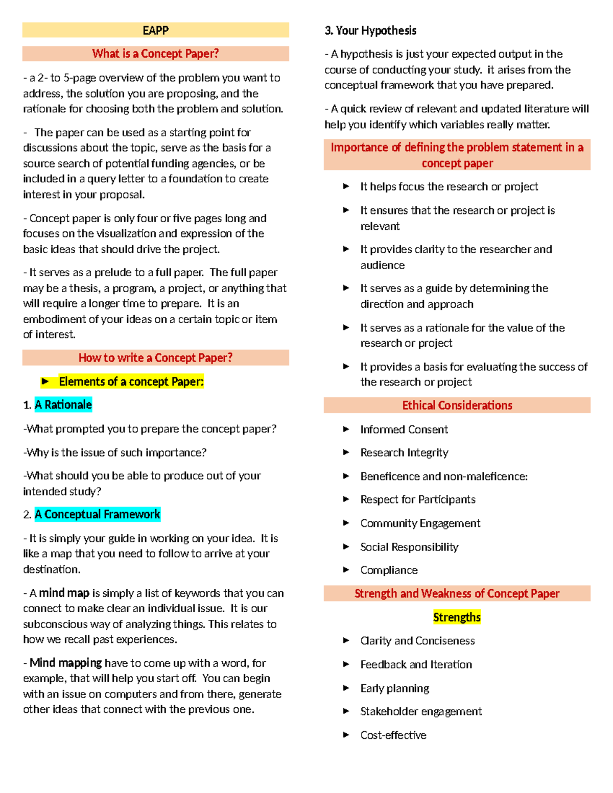 EAPP Concept Paper Reviewer - EAPP What is a Concept Paper? a 2- to 5 ...