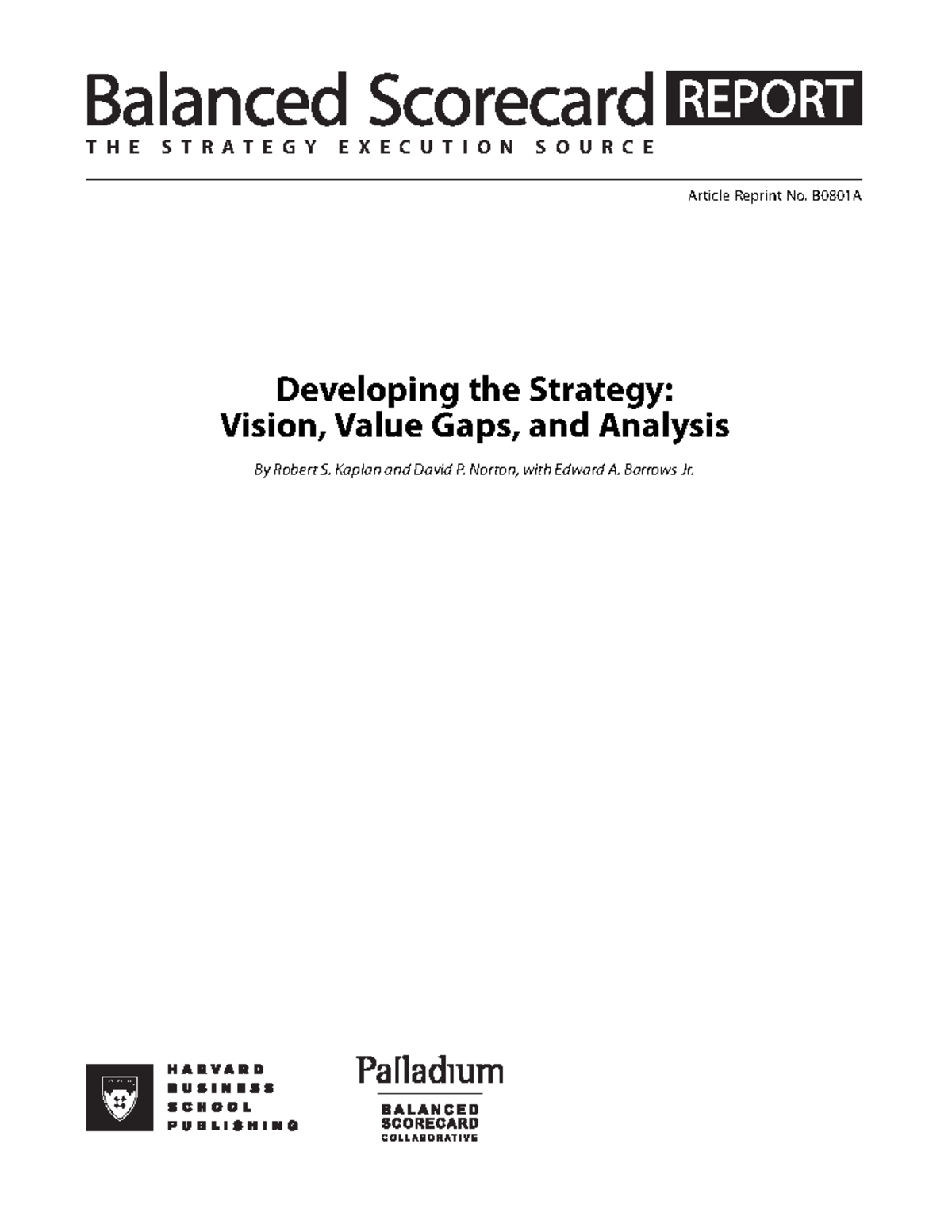 15669 Developing the Strategy Vision Value Gaps and Analysis - T H E S ...