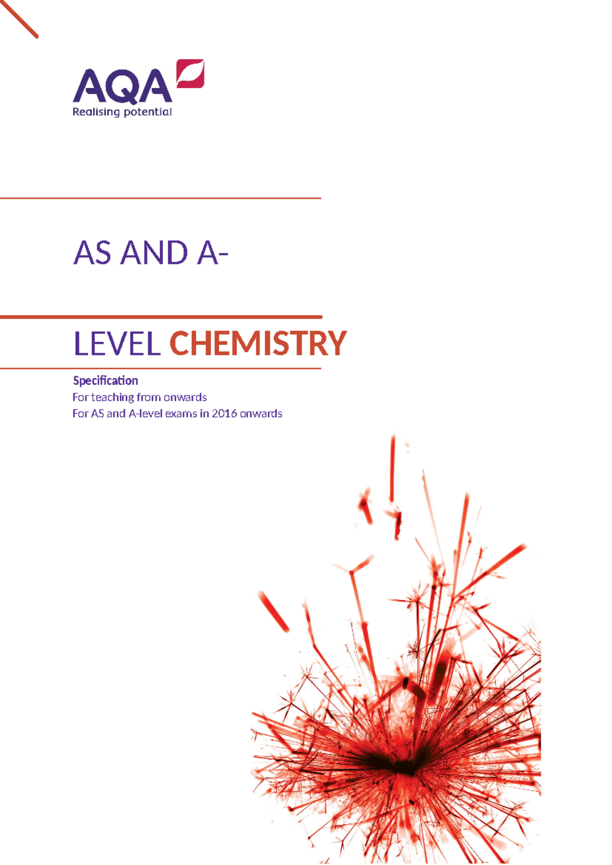 Aqa chemistry specification - AS AND A- LEVEL CHEMISTRY Specification ...