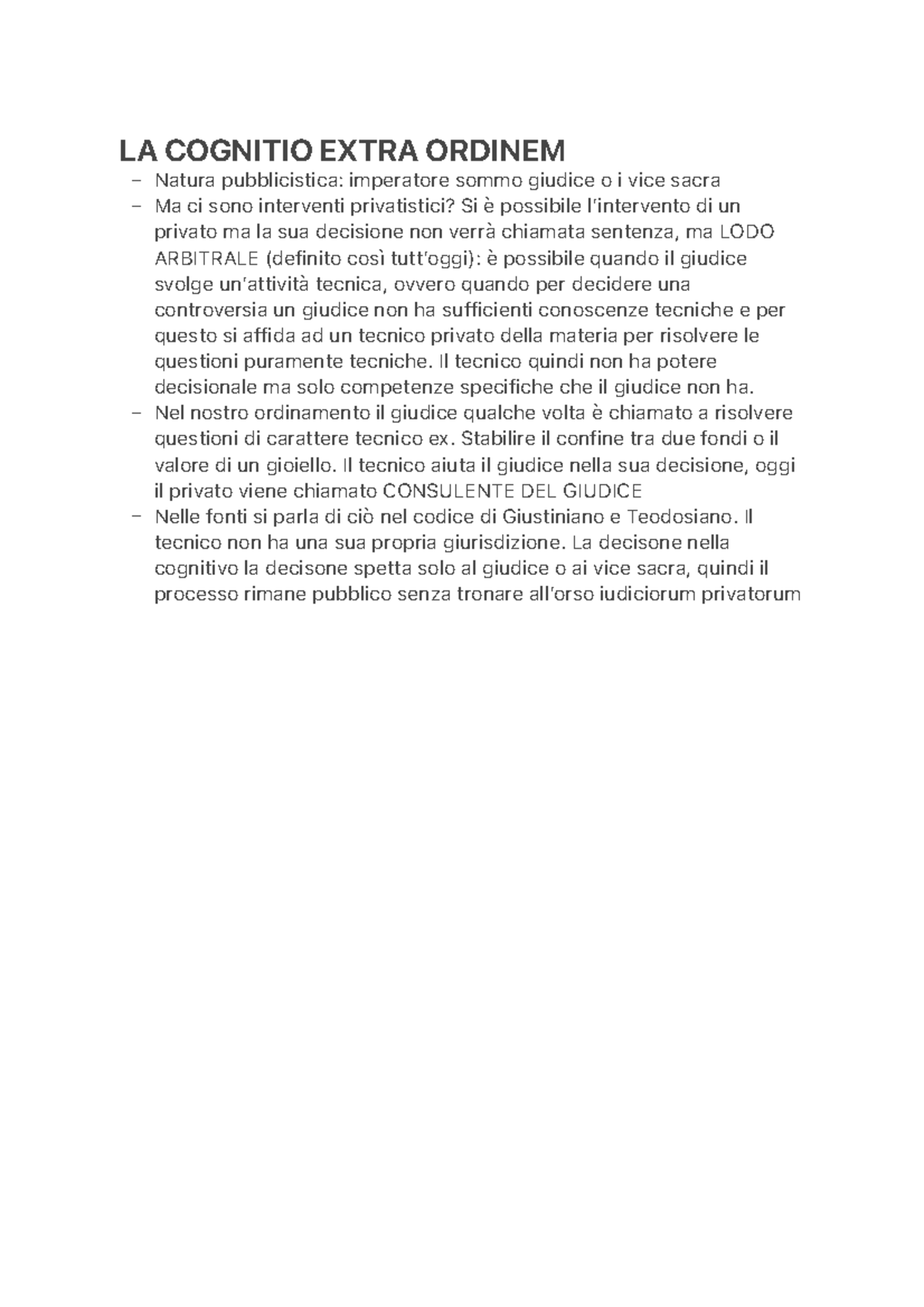 LA Cognitio Extra Ordinem - – – – – LA COGNITIO EXTRA ORDINEM Natura ...