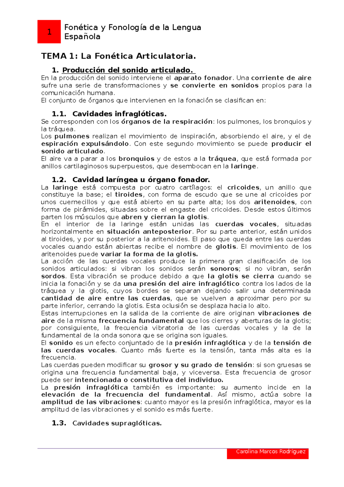 TEMA 1: La Fonética Articulatoria. - Fonética y Fonología de la Lengua Española - UNED - Studocu