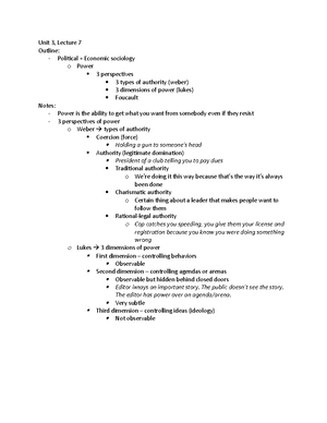 Unit 3, Lecture 12 - Unit 3, Lecture 12 Outline: - Healthcare/Sociology of Medicine o Models of ...