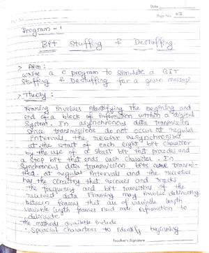 Computer Networks LAB experiment 2 CHARACTER STUFFING - Studocu