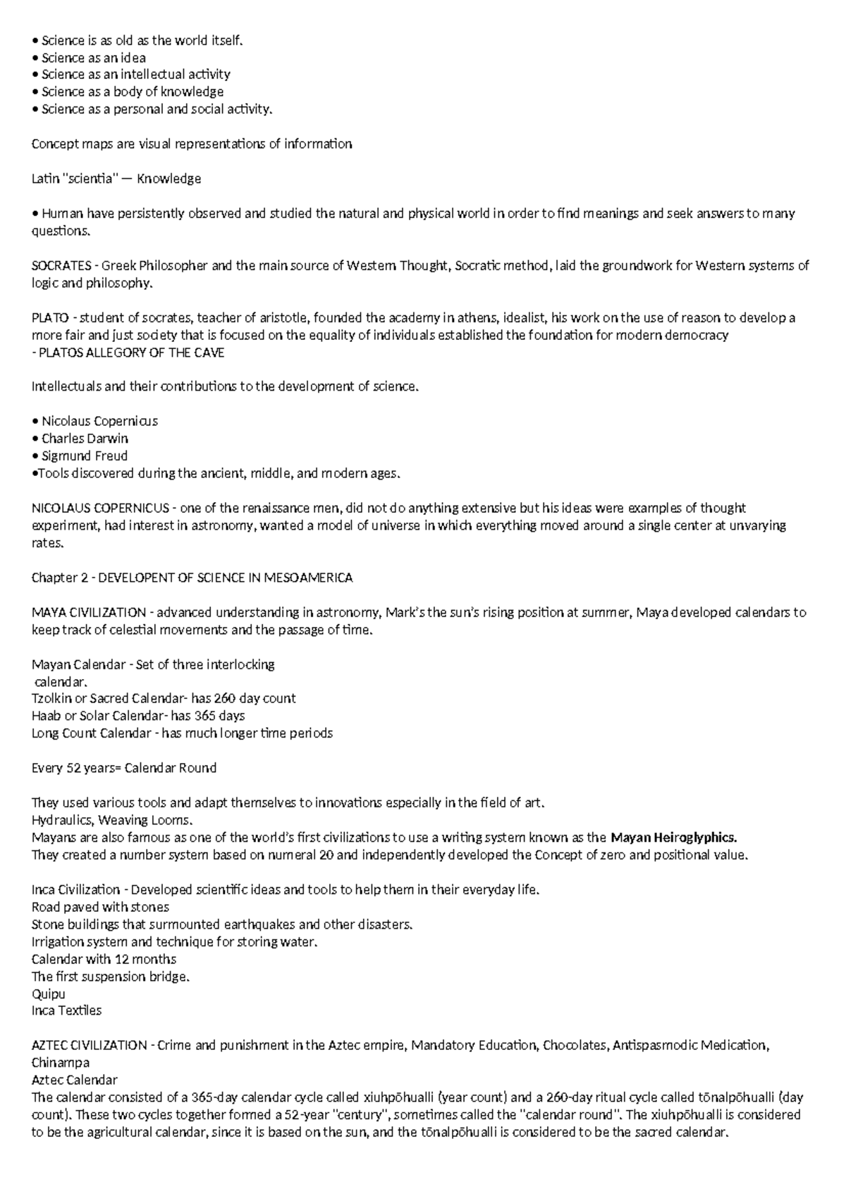 Prelims-STS - Reviewer notes assignment - Science is as old as the ...