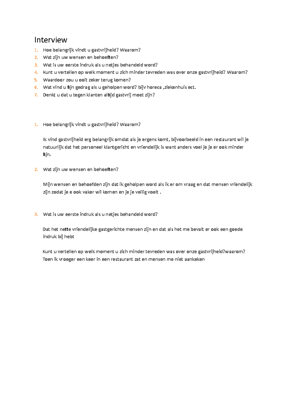 DH interview - oefenmateriaal dh - Interview Hoe belangrijk vindt u ...