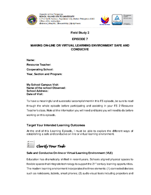 EP-10 - pls refer to this module for fs2 ep10 - Field Study 2 EPISODE 10 WRITING MY LEARNING ...
