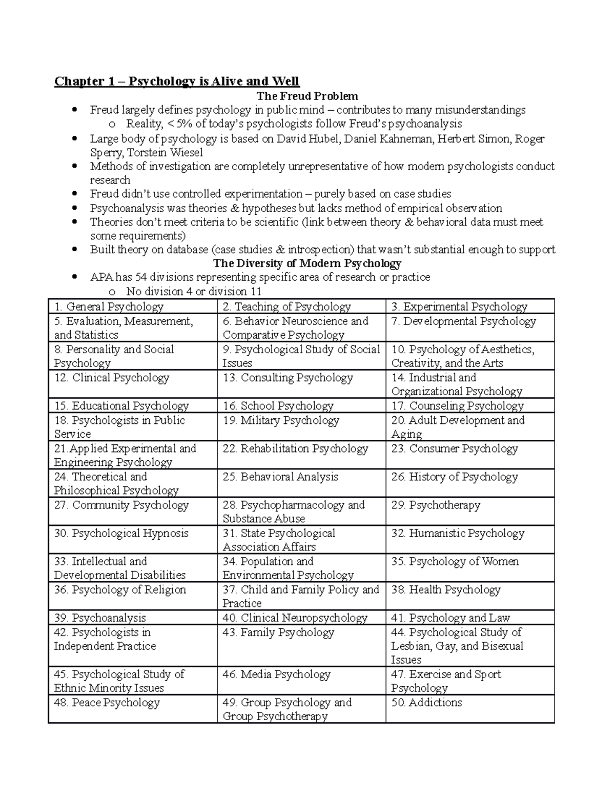 Chapter 1 - Psychology is Alive and Well - Chapter 1 – Psychology is ...