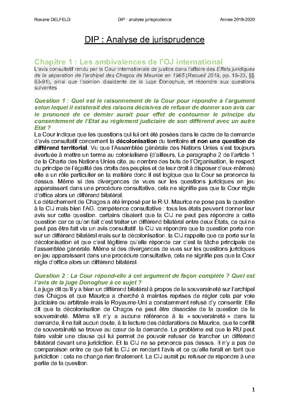 DIP-Analyse-de-la-jurisprudence - DIP : Analyse de jurisprudence Chapitre 1 : Les ambivalences ...