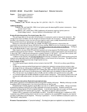 Module 1 Summary - Module 1 Summary: Central Dogma: Replication ...
